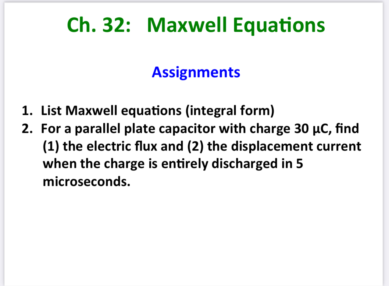 Solved Ch. 32: Maxwell EquationsAssignmentsList Maxwell | Chegg.com