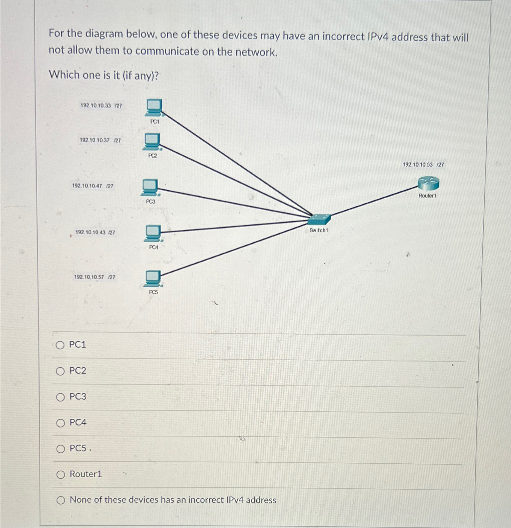 Solved For the diagram below, one of these devices may have | Chegg.com