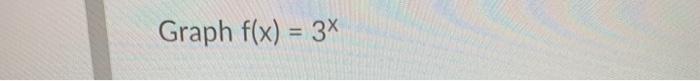 Solved Graph f(x) = 3x | Chegg.com