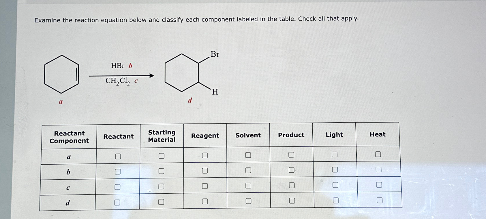 Solved Examine the reaction equation below and classify each | Chegg.com