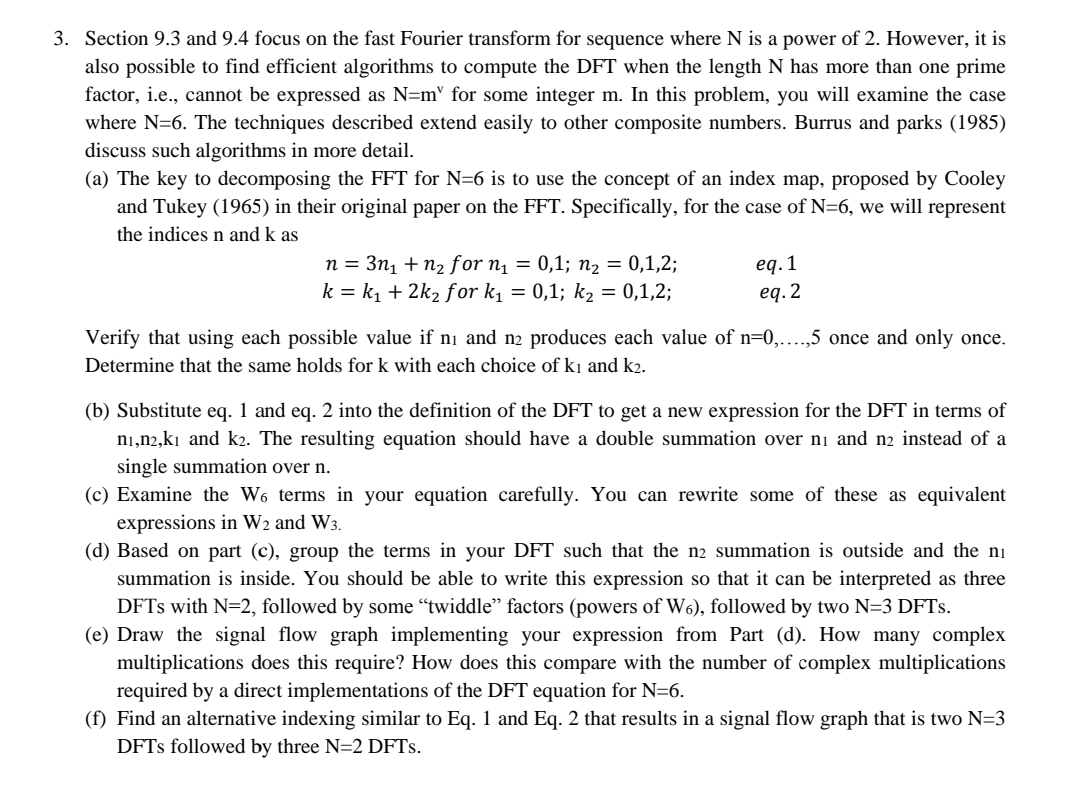 Solved Section 9.3 ﻿and 9.4 ﻿focus on the fast Fourier | Chegg.com