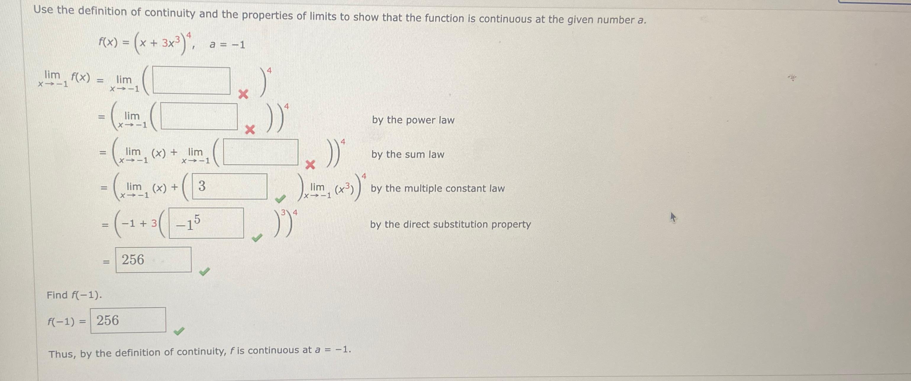 Solved Use the definition of continuity and the properties | Chegg.com