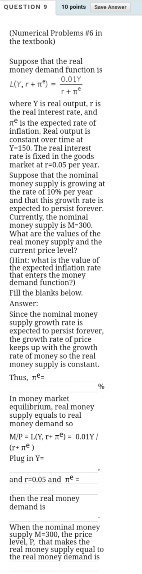 Solved QUESTION 9 10 points Save Answer (Numerical Problems | Chegg.com Solved QUESTION 9 10 points Save Answer (Numerical Problems | Chegg.com