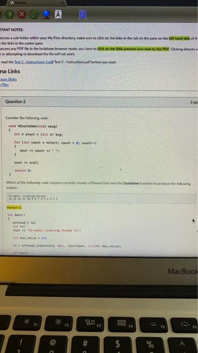 Solved Consider the following code: void *Countdown(void | Chegg.com