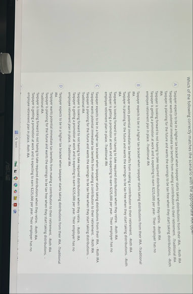 Solved Which of the following correctly matches the scenario | Chegg.com