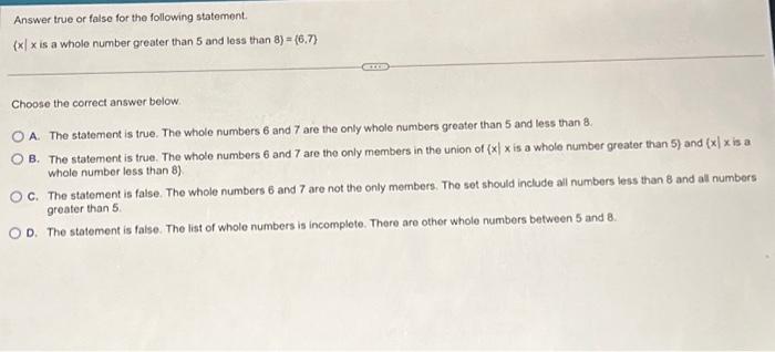 Solved Answer true or false for the following statement. | Chegg.com