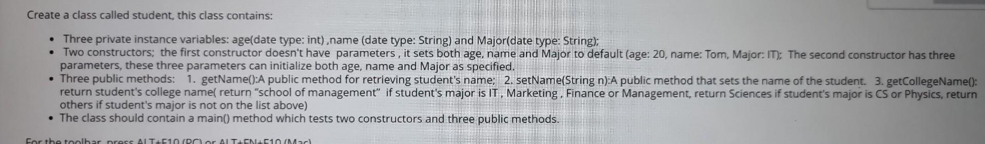 Solved Create a class called student, this class contains: - | Chegg.com