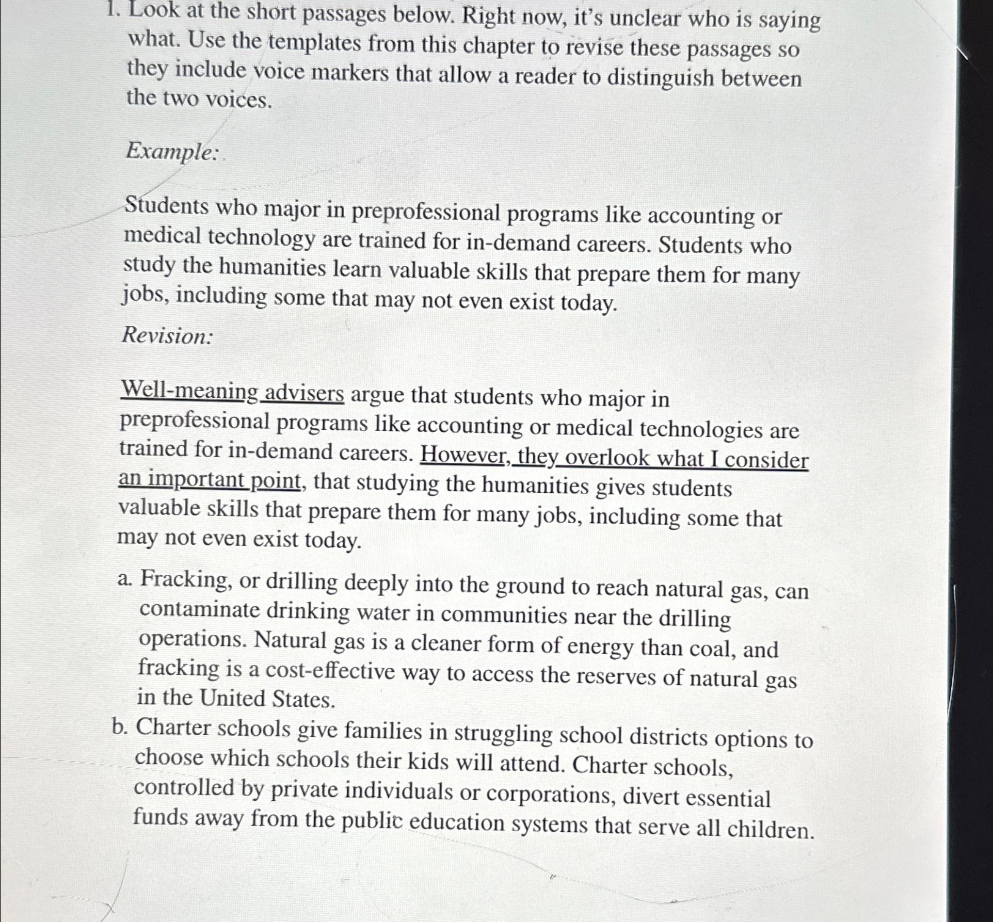 Solved Look at the short passages below. Right now, it's | Chegg.com