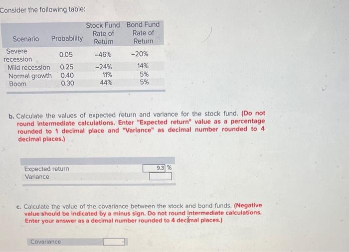 Solved Consider the following table: b. Calculate the values | Chegg.com