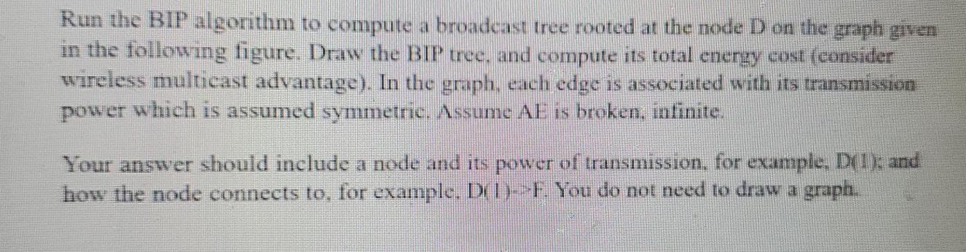 Solved Run The Bip Algorithm To Compute A Broadcast Tree 3494