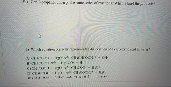 Solved b) Can 2-propanol undergo the same series of | Chegg.com