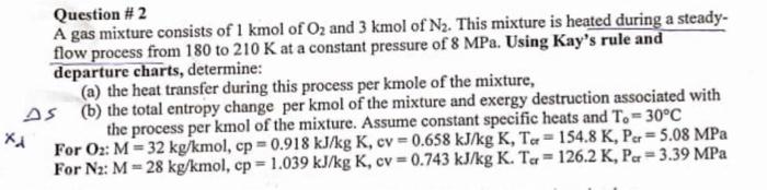 Solved Question #2 A gas mixture consists of 1 kmol of O2 | Chegg.com