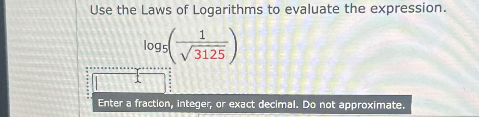 Solved Use the Laws of Logarithms to evaluate the | Chegg.com