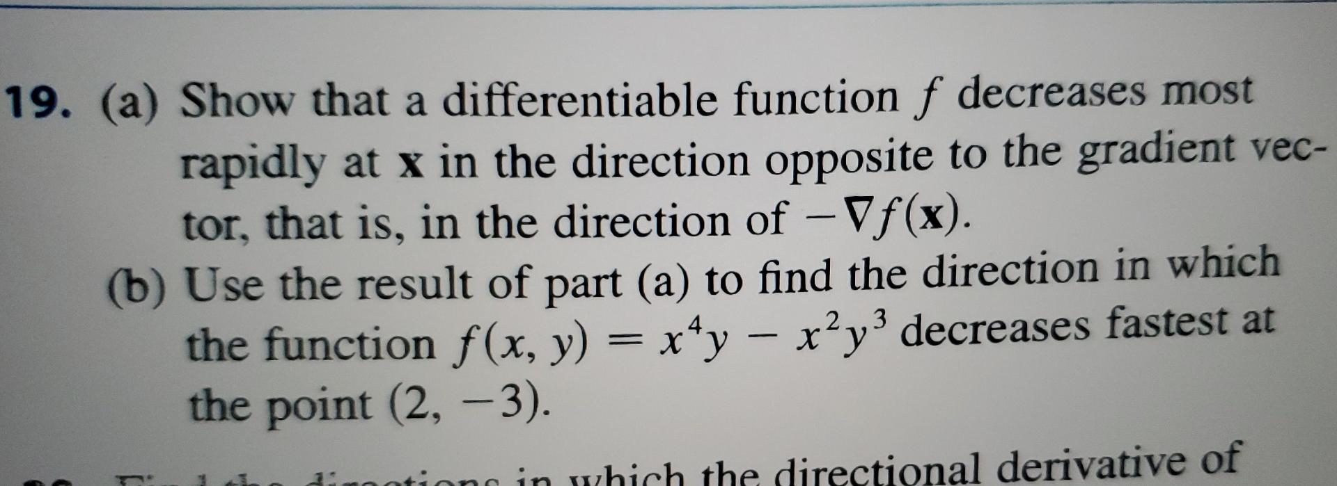 Solved a 19. (a) Show that a differentiable function f | Chegg.com