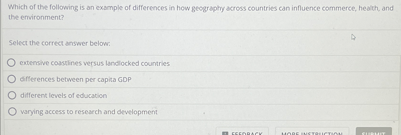 Solved Which of the following is an example of differences | Chegg.com