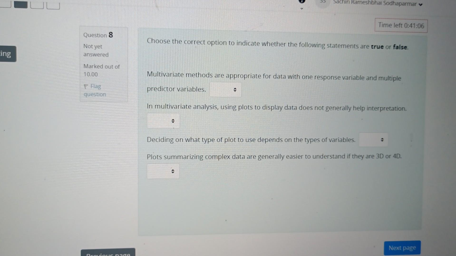Solved Choose the correct option to indicate whether the | Chegg.com