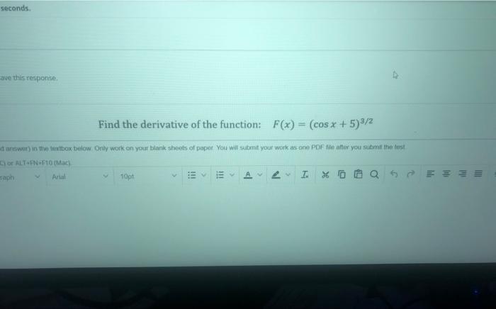Solved ave this response. Find the derivative of the | Chegg.com