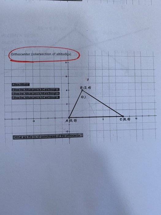 Solved -Show Altitudes-Show line : Altitude perpendicular to | Chegg.com