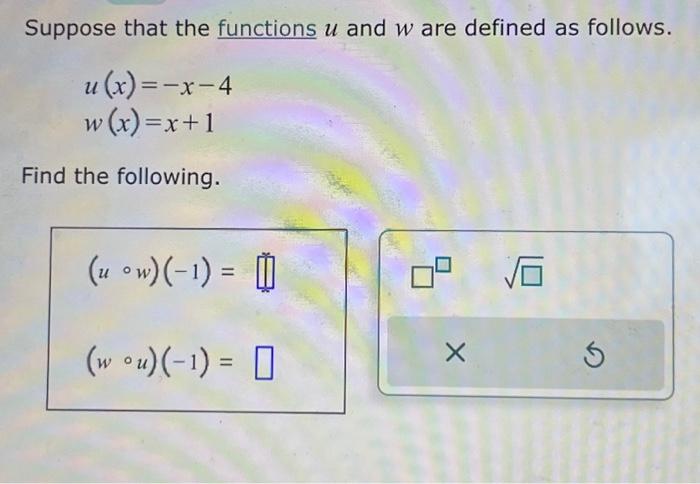 Solved Suppose that the functions u and w are defined as | Chegg.com