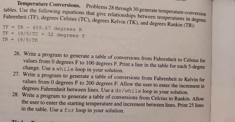 Solved Temperature Conversions. Problems 28 through 30 | Chegg.com