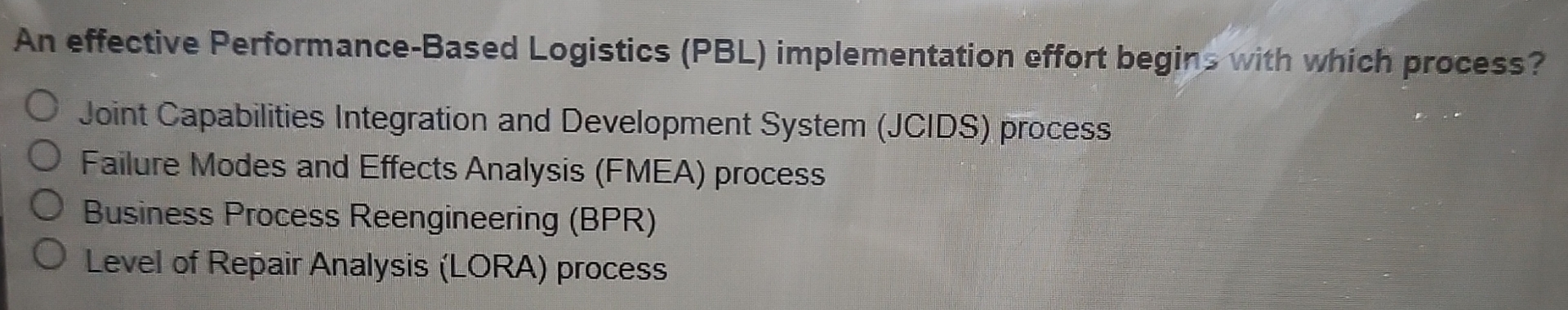 Solved An effective Performance-Based Logistics (PBL) | Chegg.com
