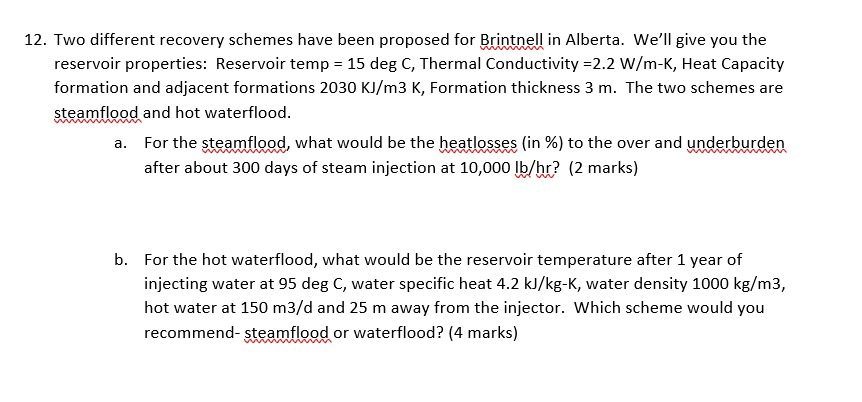 Solved Two different recovery schemes have been proposed for | Chegg.com