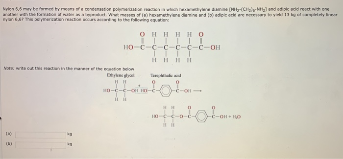 Solved Nylon 6,6 may be formed by means of a condensation | Chegg.com