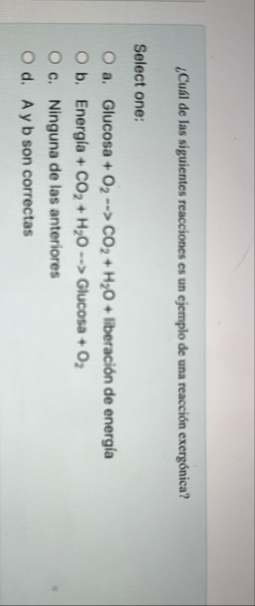 Solved ¿Cuál de las siguientes reacciones es un ejemplo de | Chegg.com