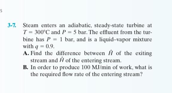 Solved Steam enters an adiabatic, steady-state turbine at T= | Chegg.com