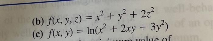 Solved 14.5 Find the gradient vector and Hessian matrix for | Chegg.com