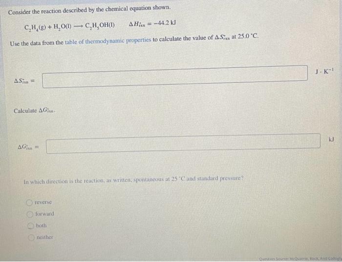 [Solved]: Consider the reaction described by the chemical e