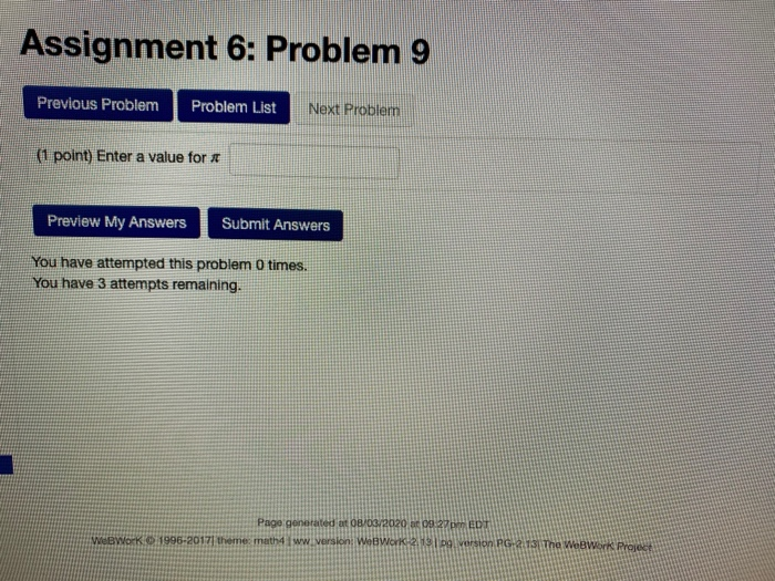 Solved Assignment 6: Problem 9 Previous Problem Problem List | Chegg.com