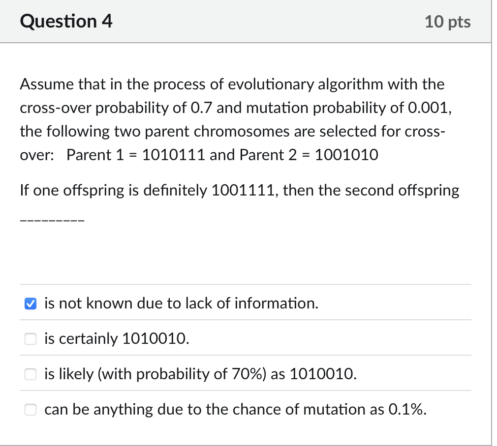 Solved Assume that in the process of evolutionary algorithm | Chegg.com