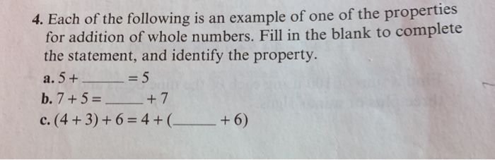 Solved 4. Each of the following is an example of one of the | Chegg.com