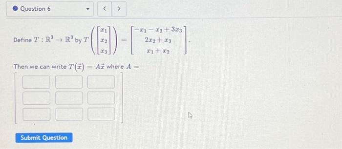 Solved Define T:R3→R3 by | Chegg.com