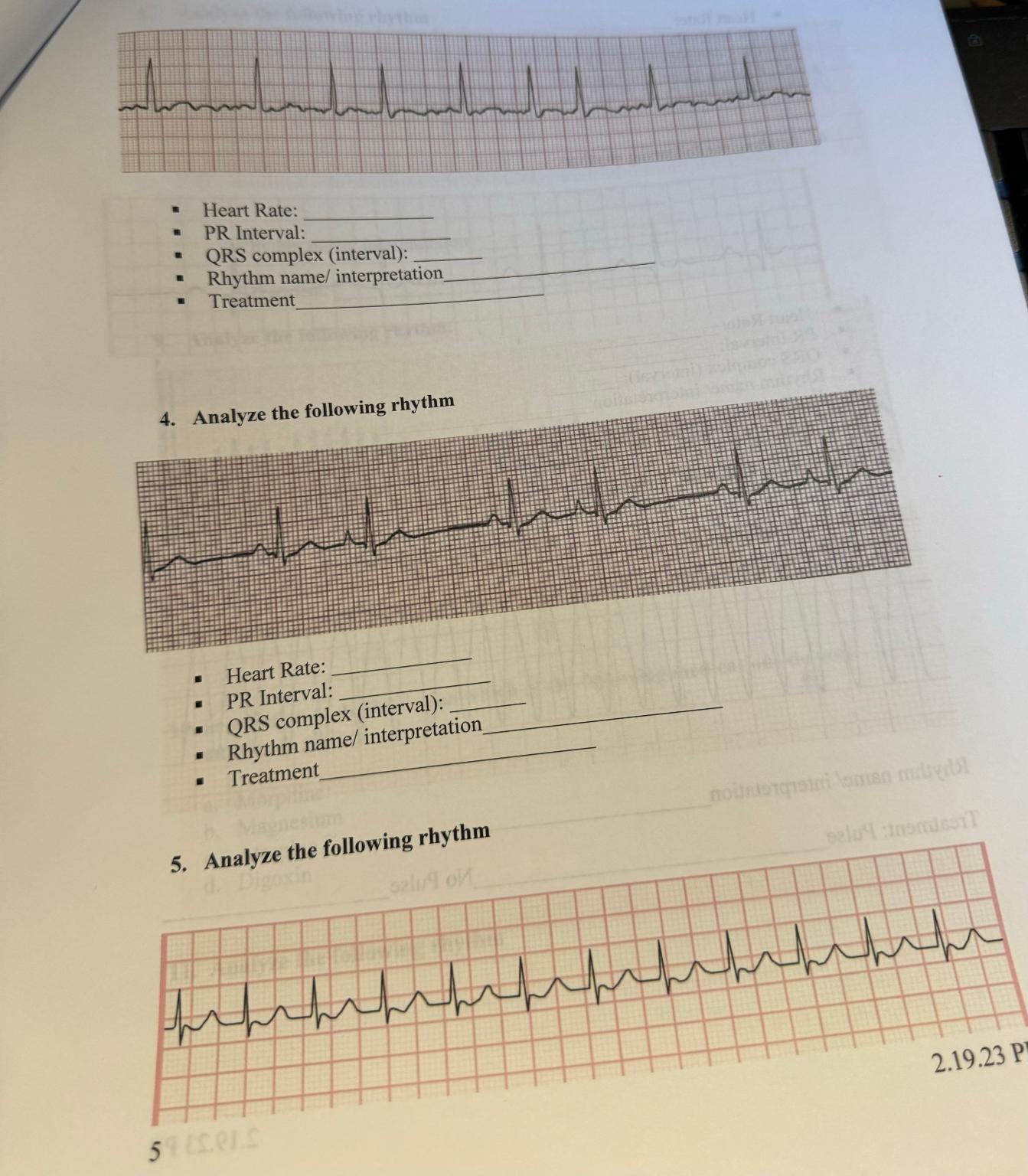 Solved Heart Rate:PR Interval:QRS complex (interval):Rhythm | Chegg.com