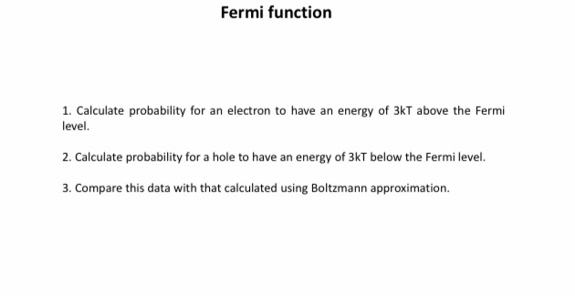 Solved Fermi function 1. Calculate probability for an | Chegg.com