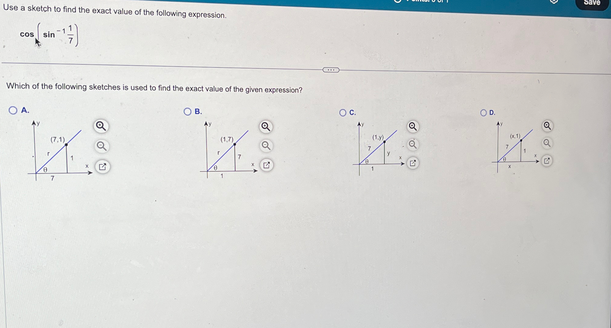 Solved Use a sketch to find the exact value of the following | Chegg.com