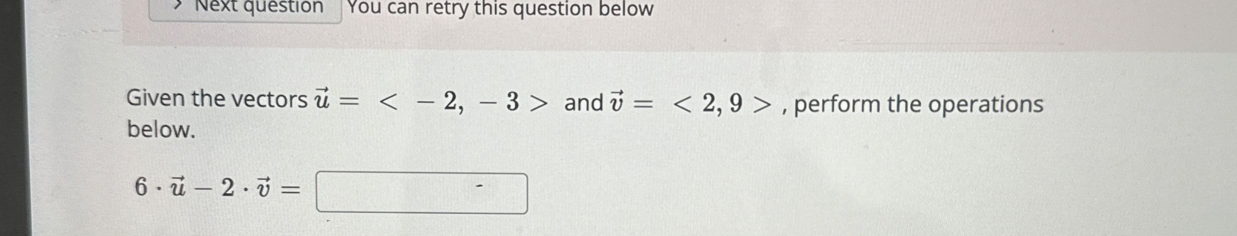 Solved Given the vectors vec(u)=(:-2,-3:) ﻿and | Chegg.com