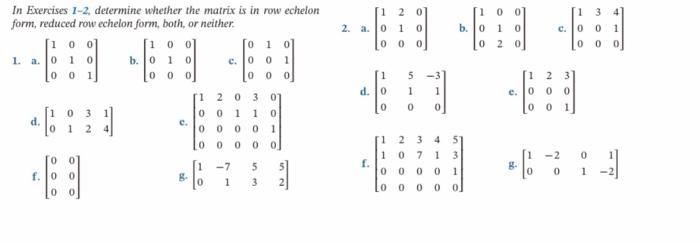 Solved In Exercises 1−2, determine whether the matrix is in | Chegg.com