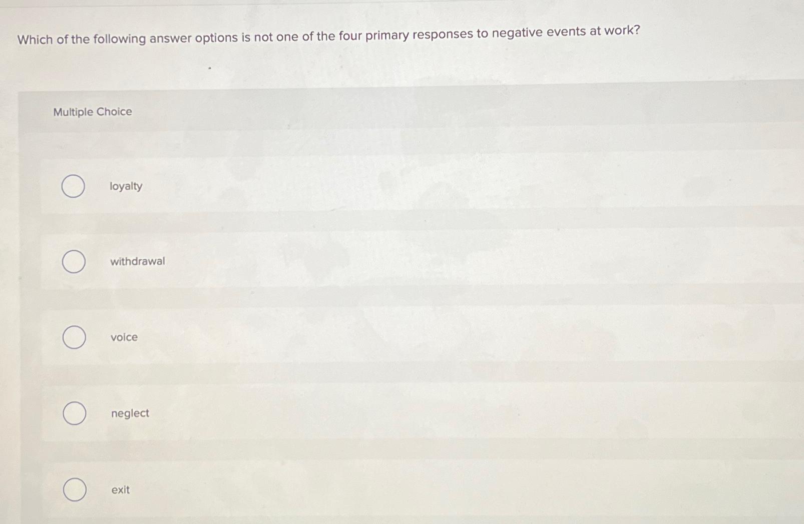 Solved Which of the following answer options is not one of | Chegg.com