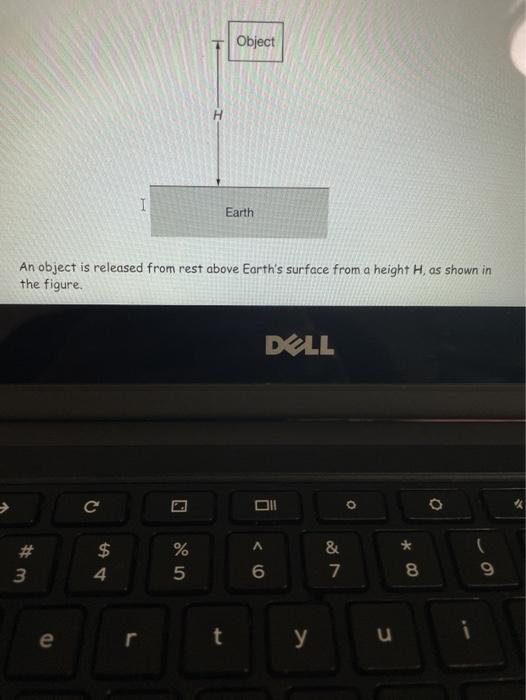 Solved Object H Earth An object is released from rest above | Chegg.com
