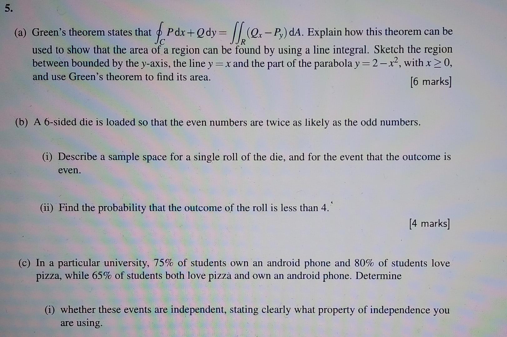 Solved 5. den Pdx+Qdy = [/(Ox –P,)dA. Explain how this | Chegg.com