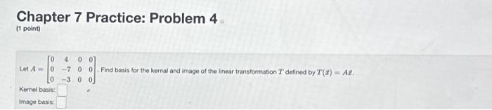 Solved Chapter 7 Practice: Problem 3 (1 point) The cross | Chegg.com