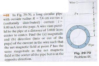 In Fig 29-70, a long circular pipe With outside | Chegg.com