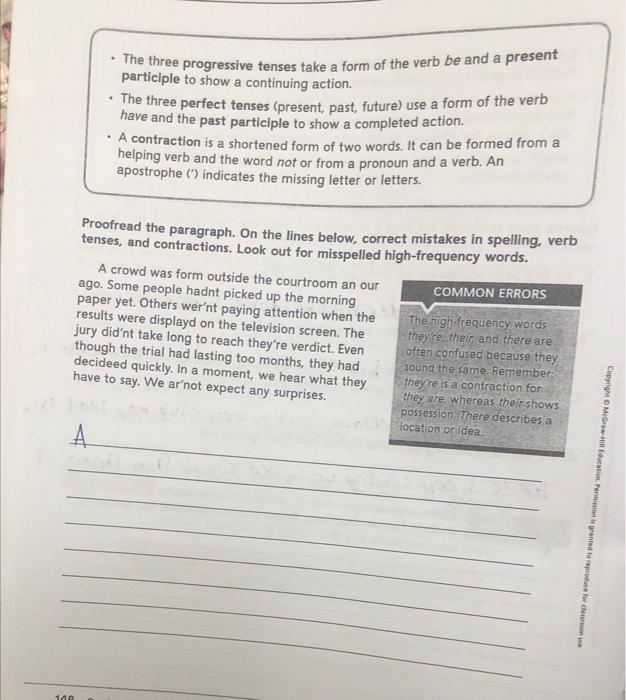 - The three progressive tenses take a form of the | Chegg.com