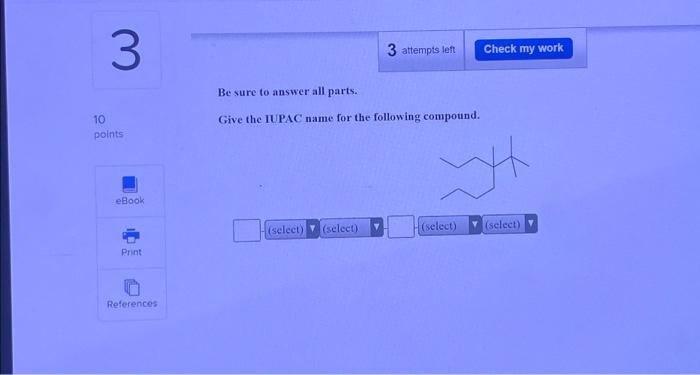 Solved 3 10 points eBook Print References 3 attempts left Be | Chegg.com
