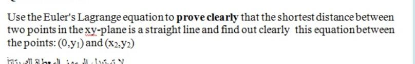 Solved Use the Euler's Lagrange equation to prove clearly | Chegg.com