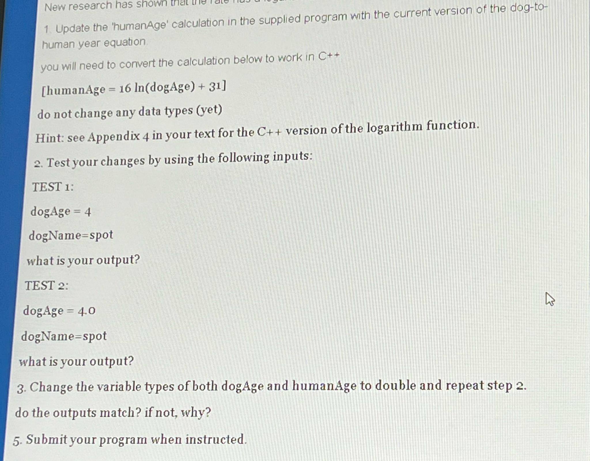 Solved New research has show the current version of the | Chegg.com