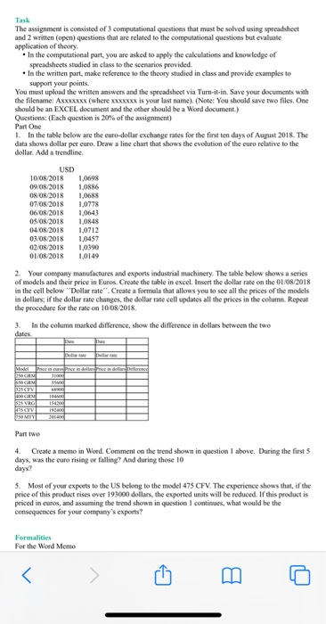 Solved Task The assignment is consisted of 3 computational | Chegg.com